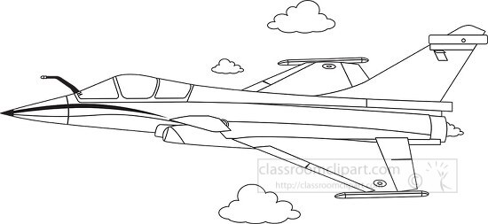 aircraft dassault rafale black outline - Classroom Clip Art