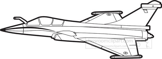 aircraft dassault rafale military black outline - Classroom Clip Art