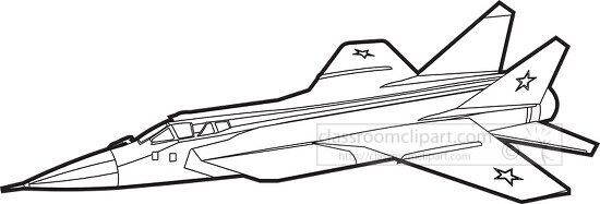 aircraft mikoyan mig 31bm black outline - Classroom Clip Art