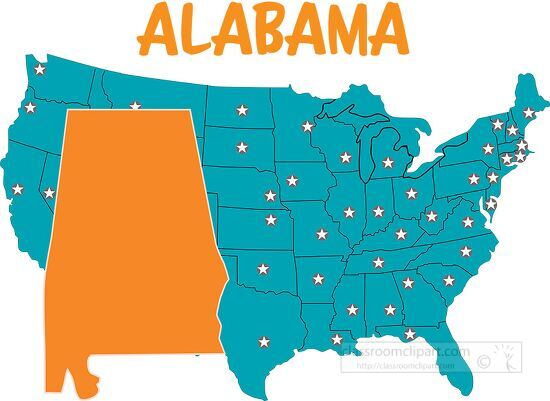 alabama-map-united-states-clipart - Classroom Clip Art