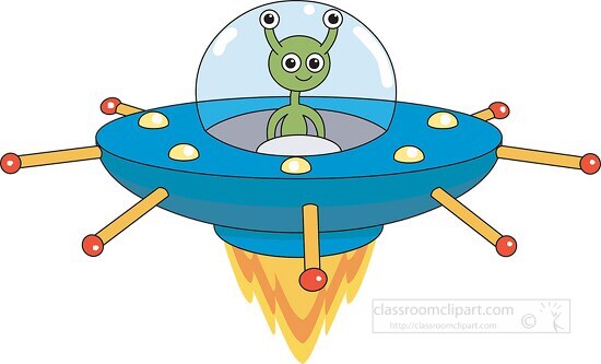 alien in spaceship 1014 - Classroom Clip Art