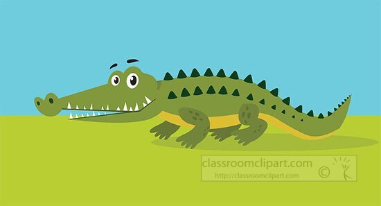 alligator showing large teeth clipart - Classroom Clip Art