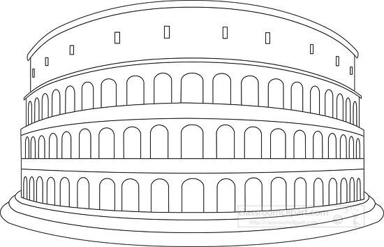 ancient rome coliseum outline clipart - Classroom Clip Art