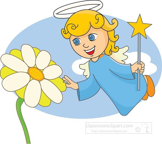 angel with flower clipart - Classroom Clip Art