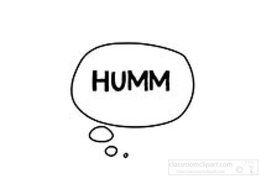 animation thought bubble with word humm - Classroom Clip Art
