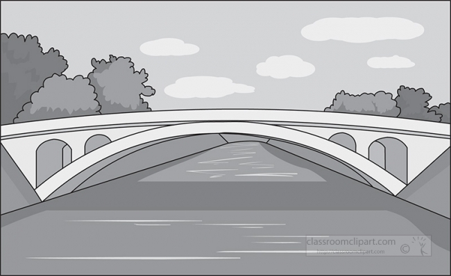 arch bridge gray scale clipart - Classroom Clip Art