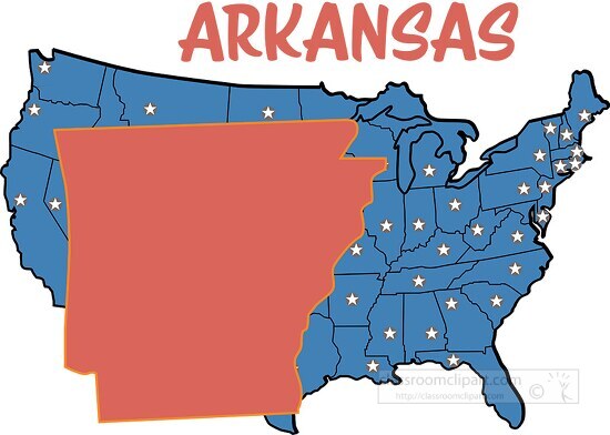 arkansas map united states clipart - Classroom Clip Art