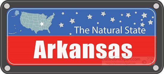 Arkansas State Clipart - arkansas state license plate with nickname clipart