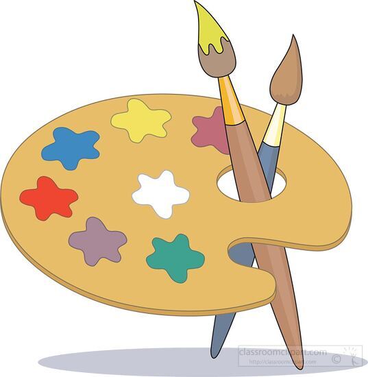 art brush palette clipart - Classroom Clip Art