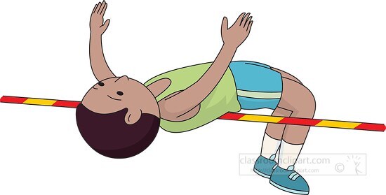 male athlete performing high jump clipart - Classroom Clip Art