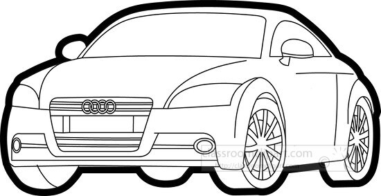 audi tts black outline clipart - Classroom Clip Art