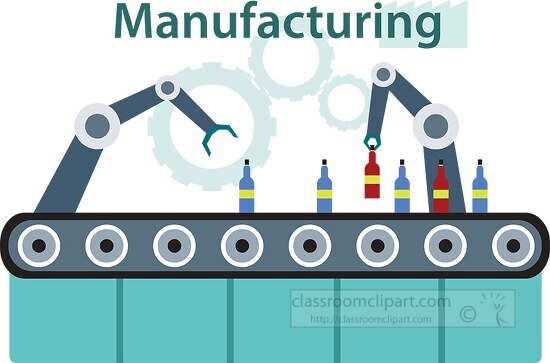 automated production line inside a manufacture factory clip-art ...