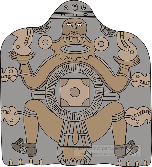 aztec design stone tablet with hieroglyphics - Classroom Clip Art