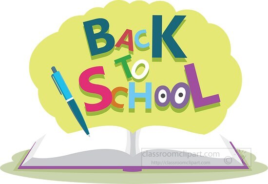 back to school sign with books clipart - Classroom Clipart