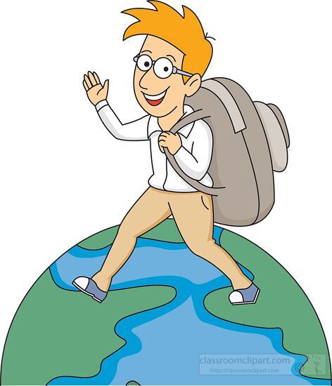 backpacker traveling around the world clipart - Classroom Clip Art