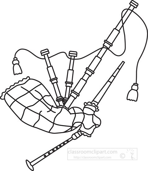 bagpipe musical instrument outline clipart - Classroom Clip Art