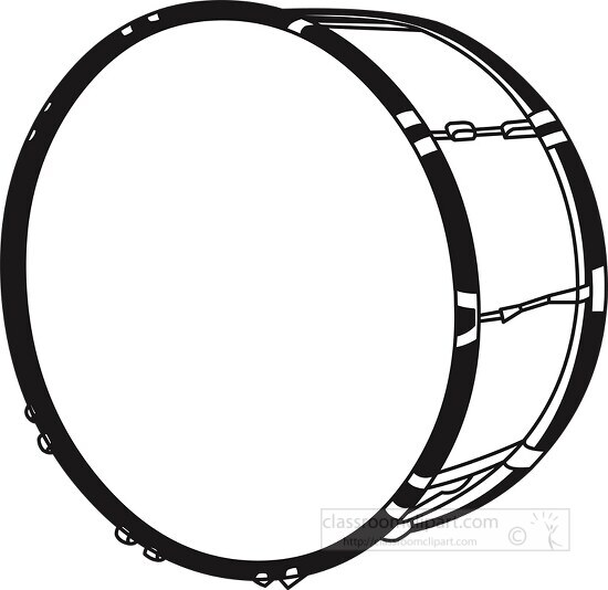 band drum black outline clipart - Classroom Clipart