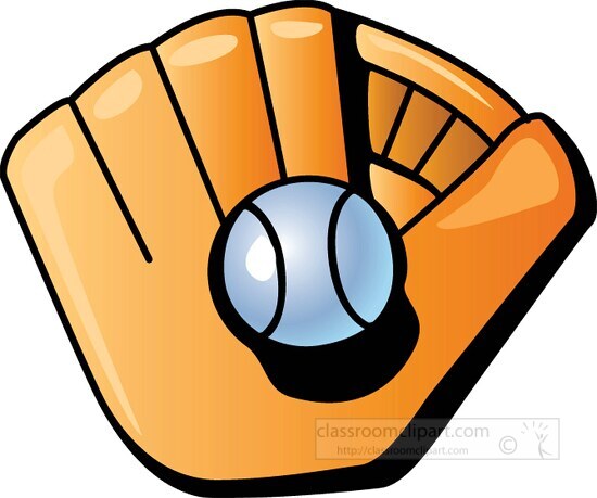 Free baseball mitt with ball - Classroom Clipart