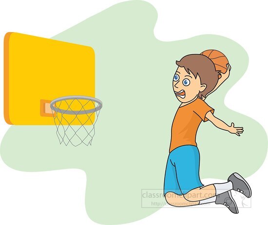 basketball dunk shot - Classroom Clipart