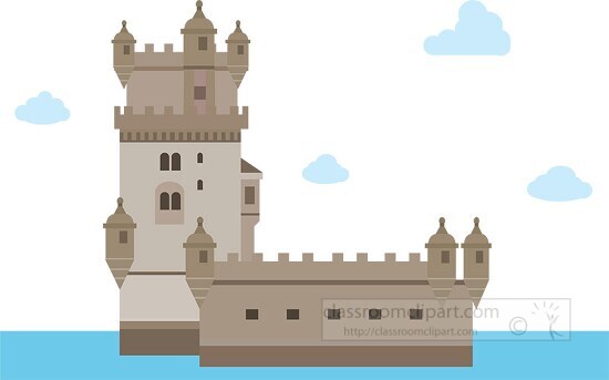 belem tower lisbon portugal graphic image clipart - Classroom Clip Art