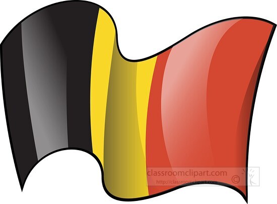 Belgium wavy country flag clipart - Classroom Clipart