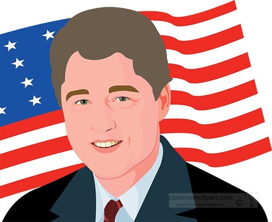 bill-clinton-american-presidents-with-american-flag-background-c ...