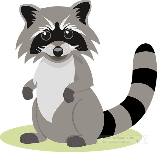 Free black masked raccoon cartoon clipart - Classroom Clipart