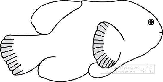 Free black outline fish 23 - Classroom Clipart