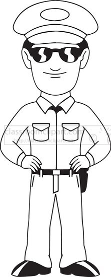 black outline policeman clipart - Classroom Clipart