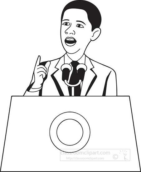 black outline president clipart - Classroom Clipart