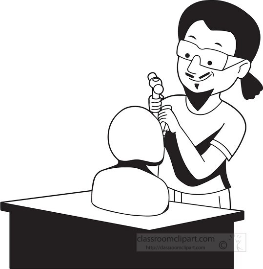 black outline sculpture artist black outline clipart - Classroom Clip Art