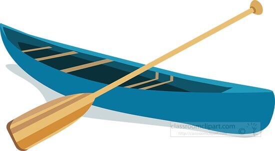 Free blue canoe with paddle clipart - Classroom Clipart