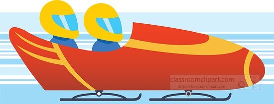 bobsleigh side view winter sports clipart - Classroom Clip Art