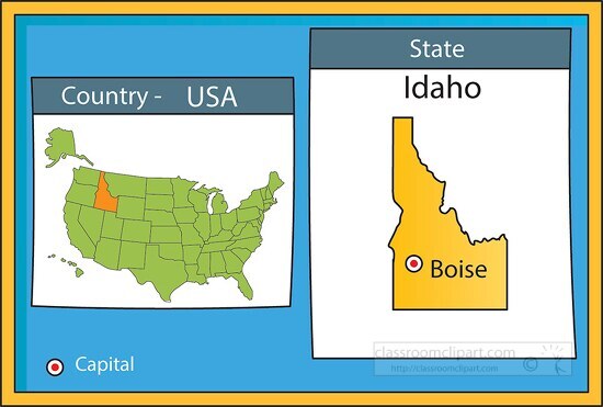 Free us map state idaho square clipart image - Classroom Clipart