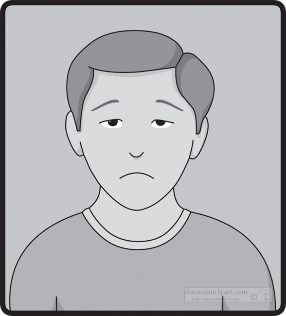 bored facial expression gray - Classroom Clip Art