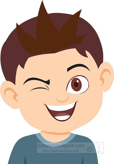 boy character mischief laugh expression clipart - Classroom Clip Art