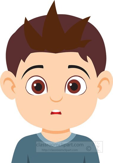 boy character stunned expression clipart - Classroom Clip Art