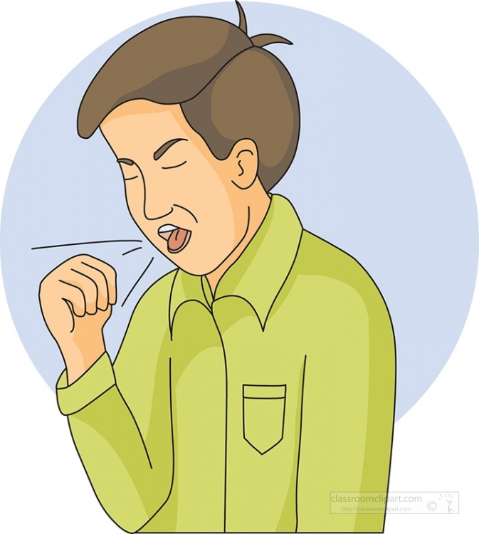 boy coughing - Classroom Clip Art