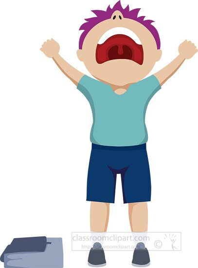 boy crying at first day of school back to school clipart - Classroom ...