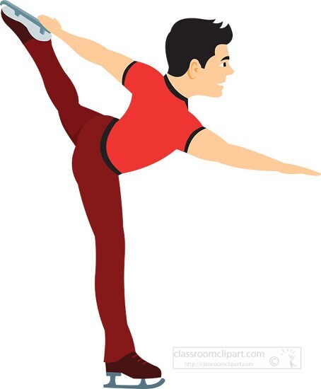 boy doing figure skating winter olympics sports clipart - Classroom ...