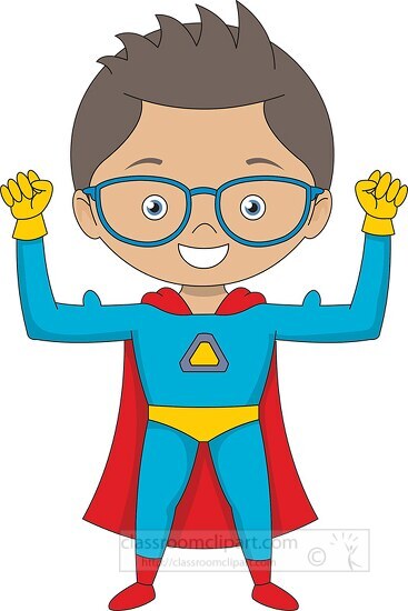 boy in superhero costume clipart - Classroom Clip Art