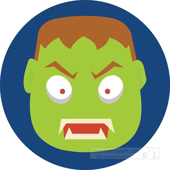 boy monster face halloween icon - Classroom Clip Art