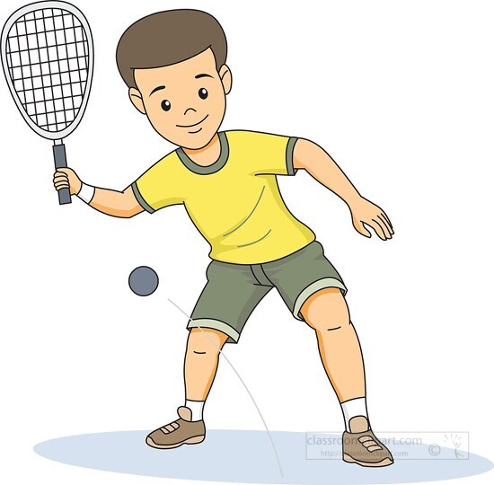 boy playing racquetball clipart - Classroom Clip Art