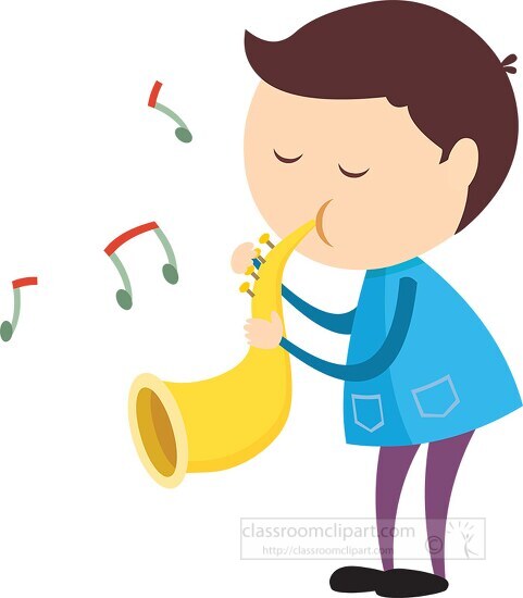 boy stick figure playing music instrument clipart - Classroom Clip Art