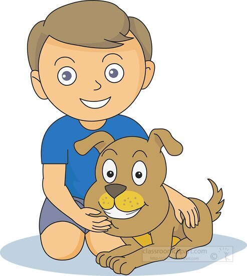 Free boy with dog 813 - Classroom Clipart