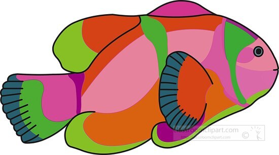 Free brightly colored pink orange fish 22 - Classroom Clipart