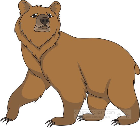 Free brown grizzly bear clipart - Classroom Clipart