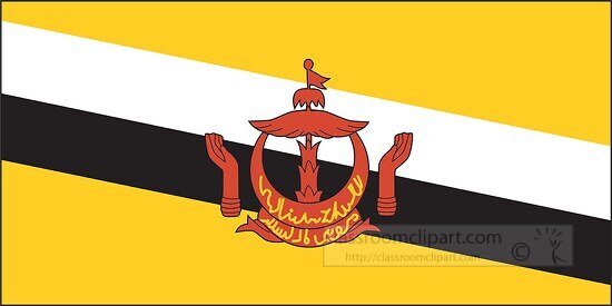 Brunei flag flat design clipart - Classroom Clipart