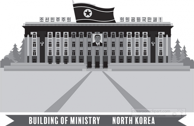building of ministry pyongyang north korea gray clipart - Classroom Clipart
