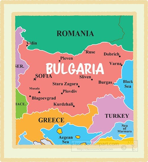 bulgaria country map clipart - Classroom Clip Art